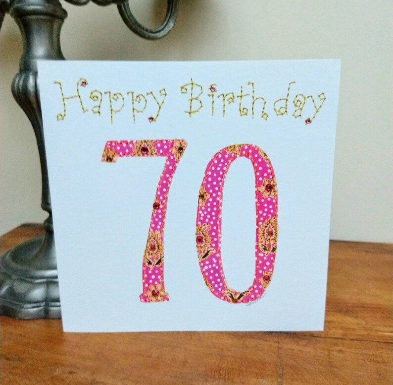 70th Birthday Card Female Age 70 Birthday Card Hand Finished Etsy