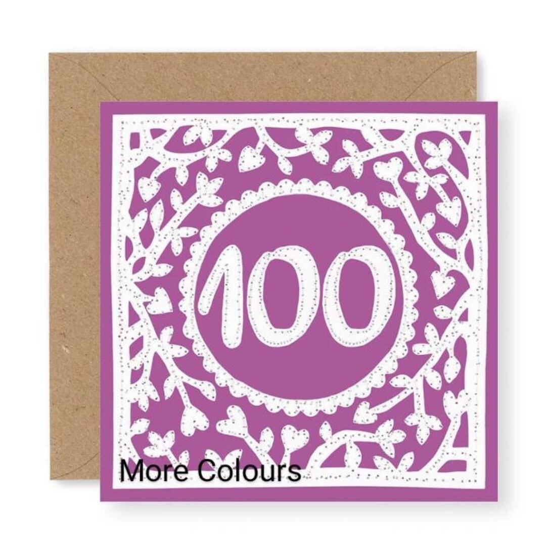 100th Birthday Card, Women's Age 100 Birthday Card, Men's Age 100 ...