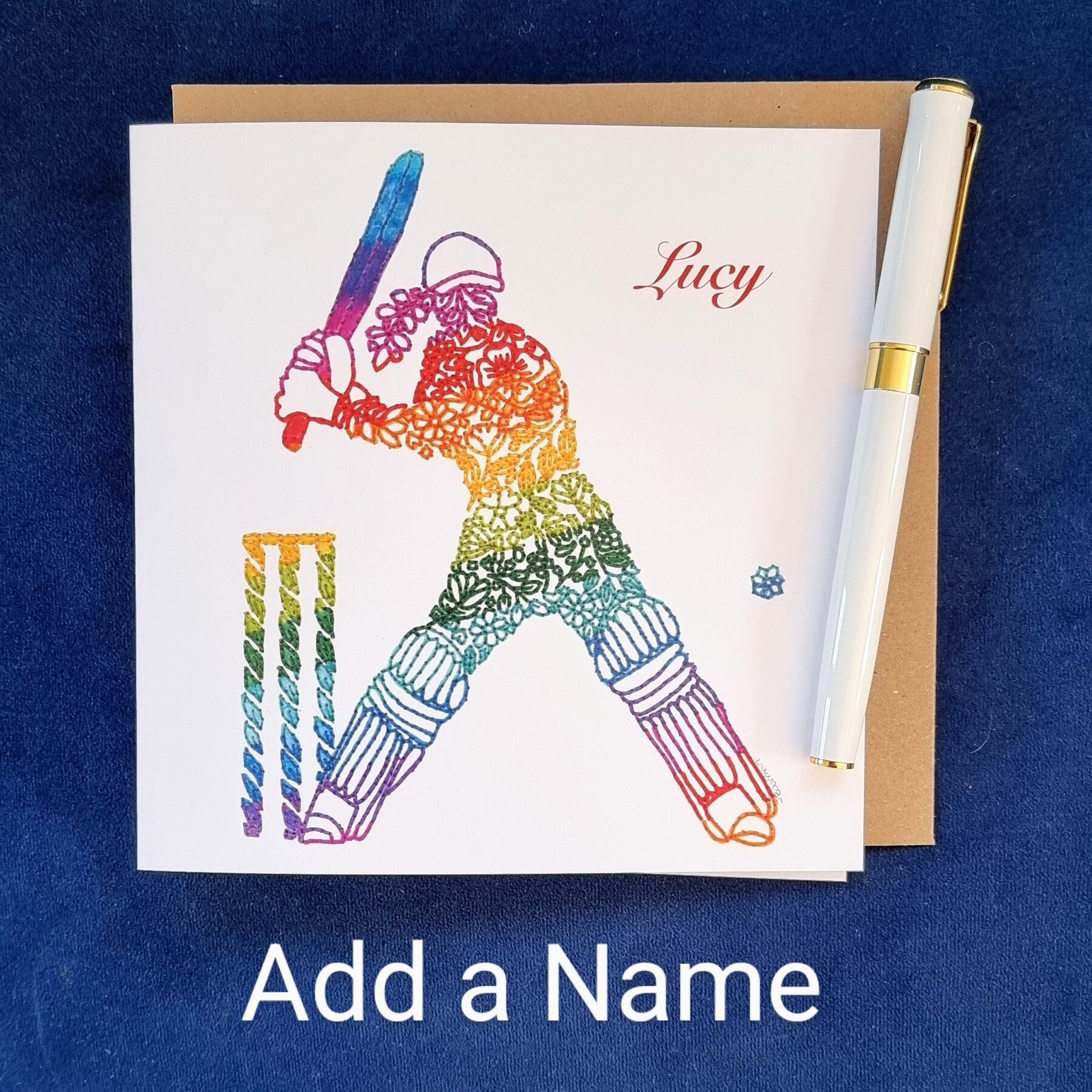 Cricket Player Woman, Cricket Birthday Card, Cricket Player Card ...