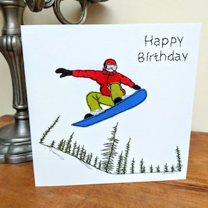Snowboarding Greeting Card, Snowboarder Birthday Card, Snowboard Card ...