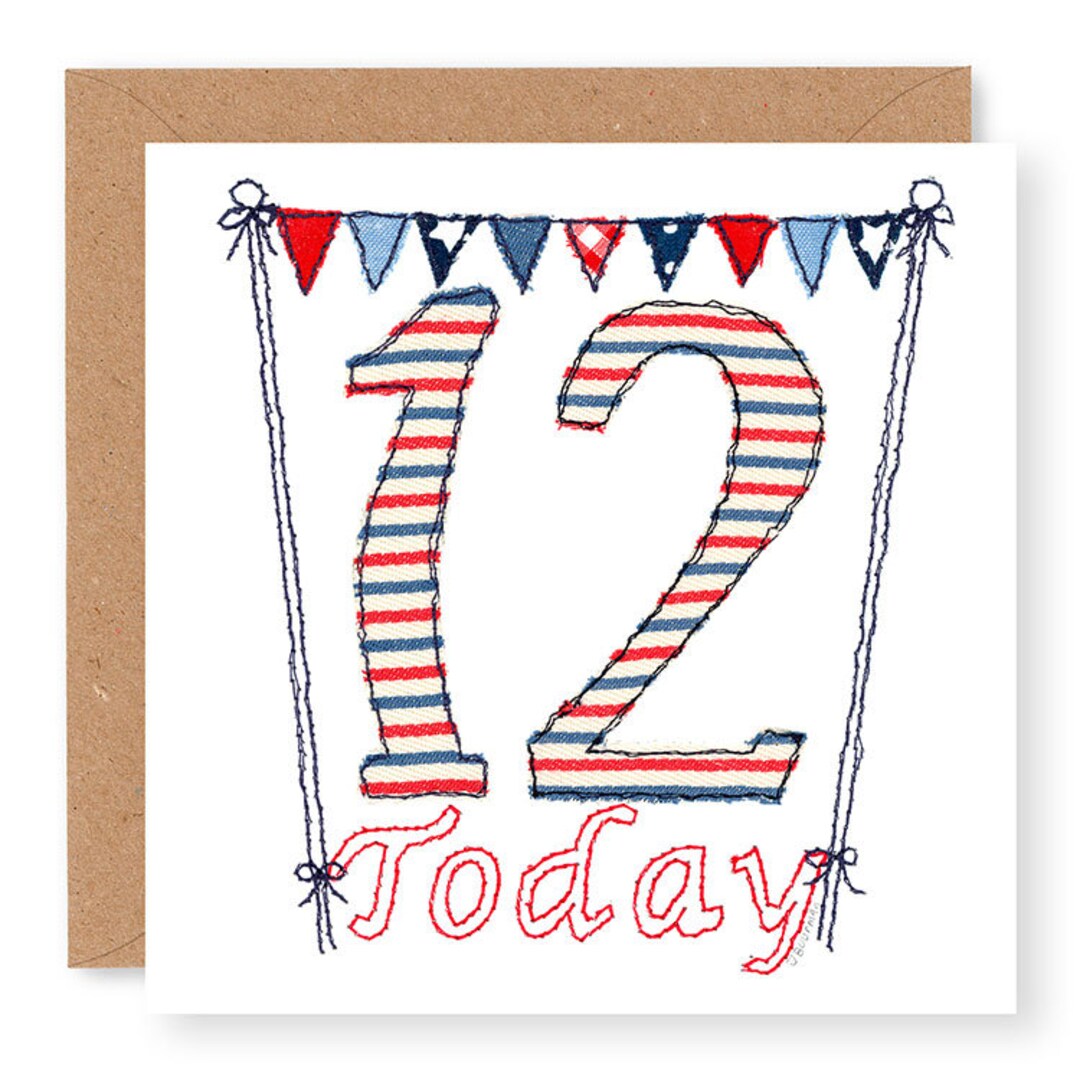 Age 12 Birthday Card, 12th Birthday Card for Boys, Printed From ...