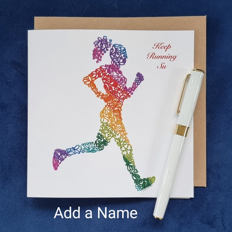Running Greeting Card, Running Birthday Card, Female Running Card ...