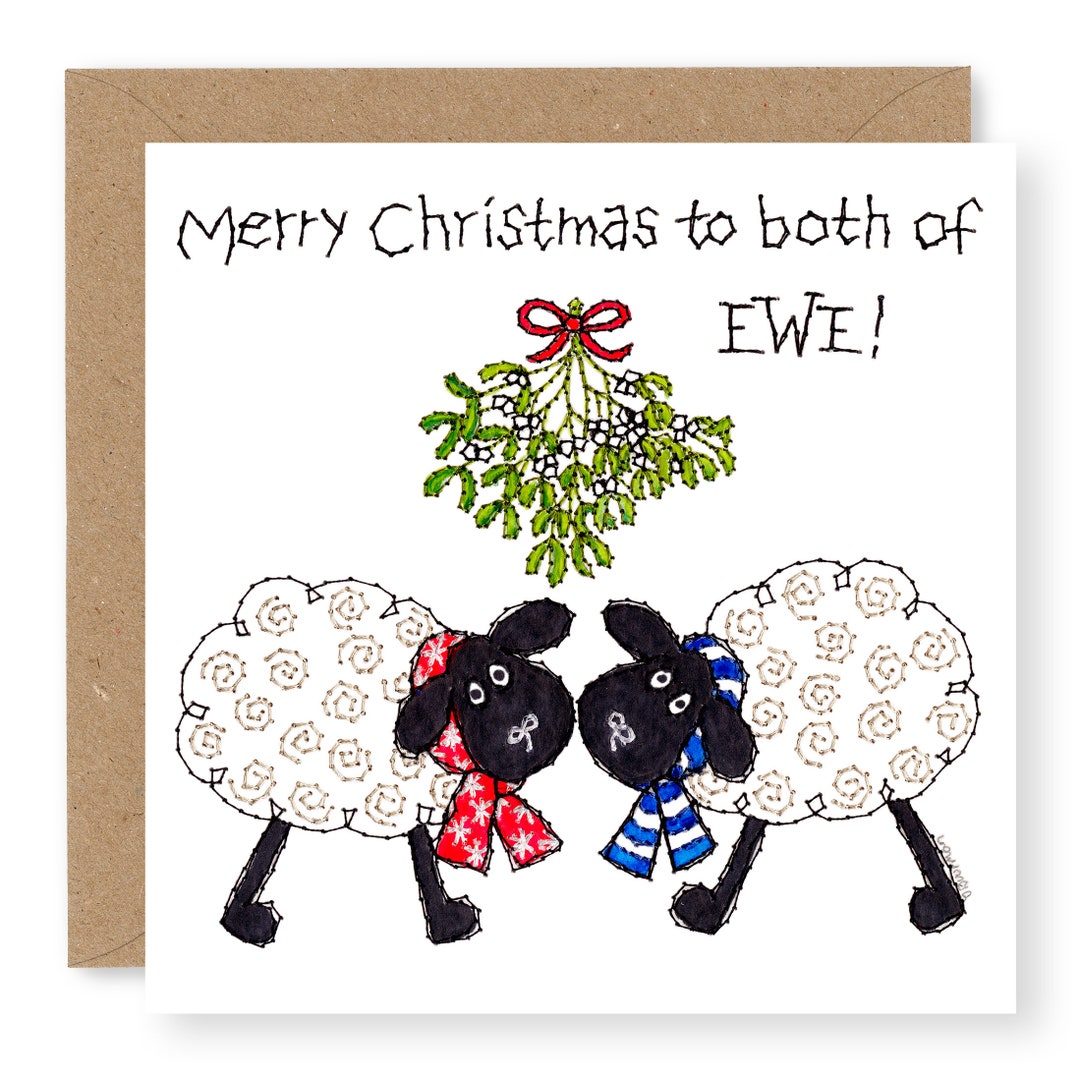 Christmas Card for Couples, Christmas Sheep Card, Funny Christmas Card ...