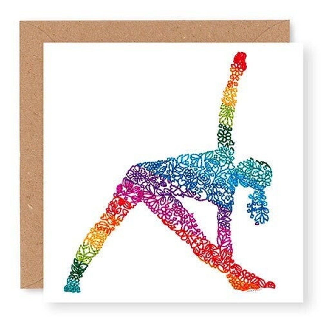 Pilates Yoga Mindfulness Card, Yoga Art Card, Yoga Birthday Card, Yoga ...