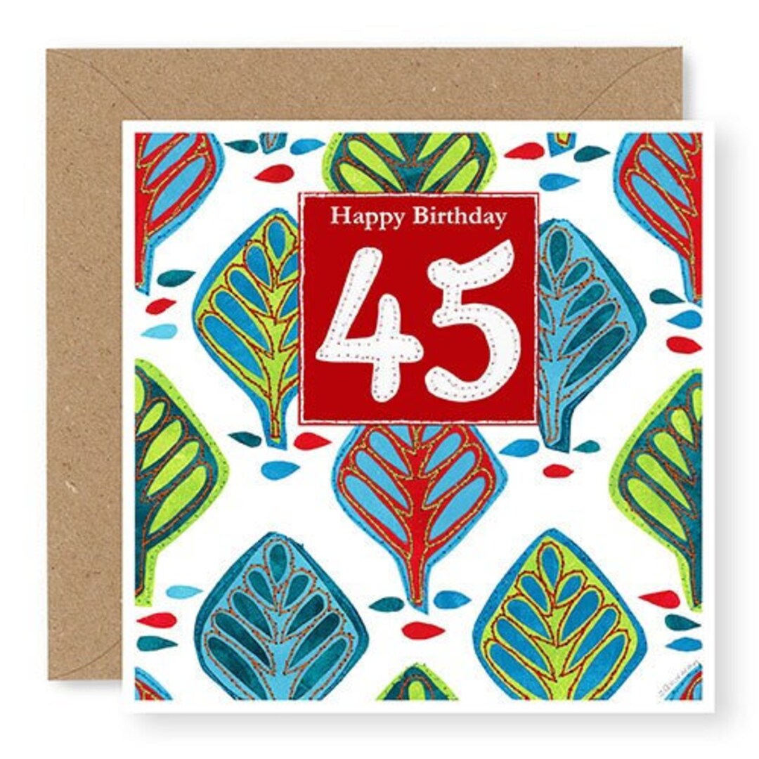 45th Birthday Card Mens Age 45 Birthday Card Womens Age 45 - Etsy