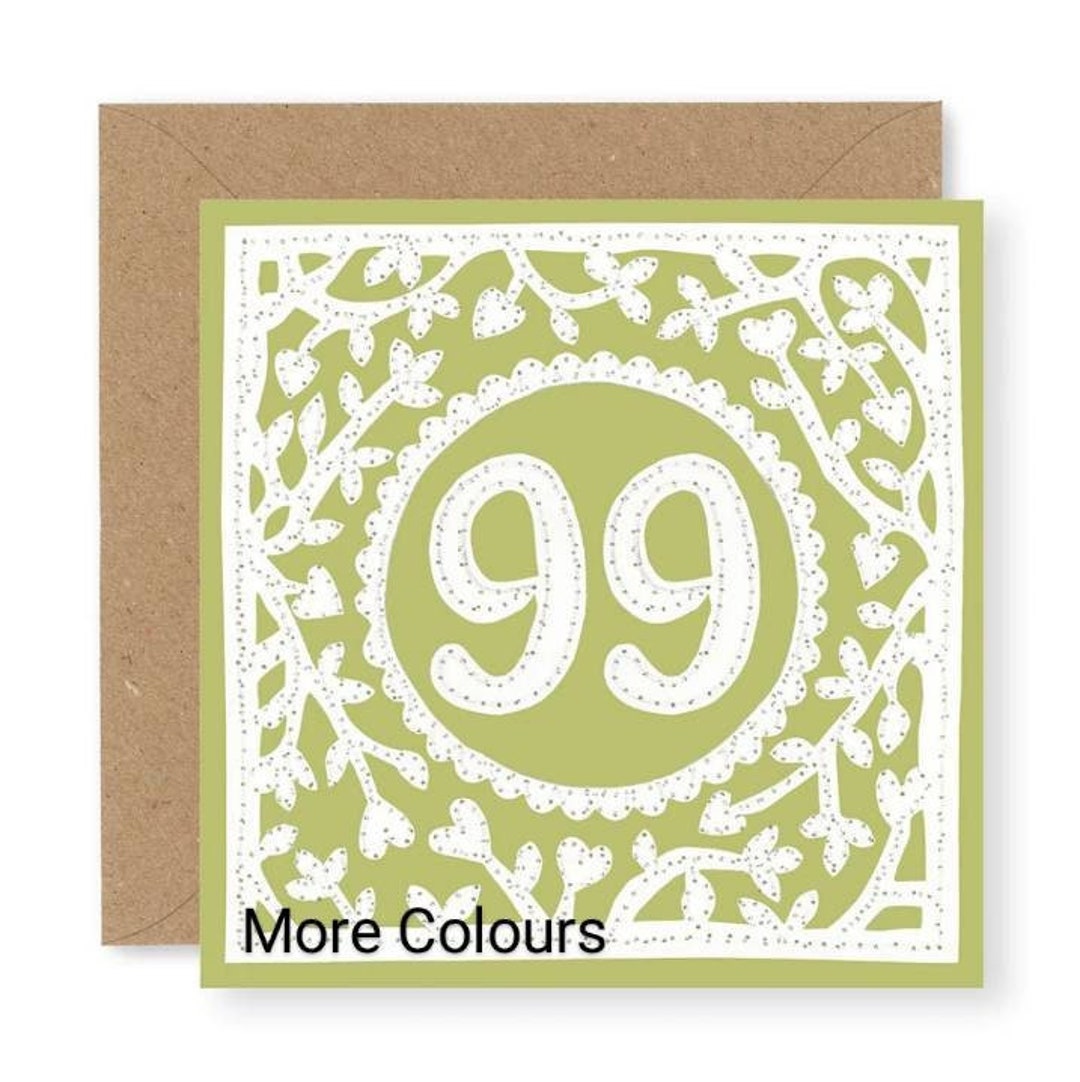 99th Birthday Card, Women's Age 99 Birthday Card, Men's Age 99 Birthday ...