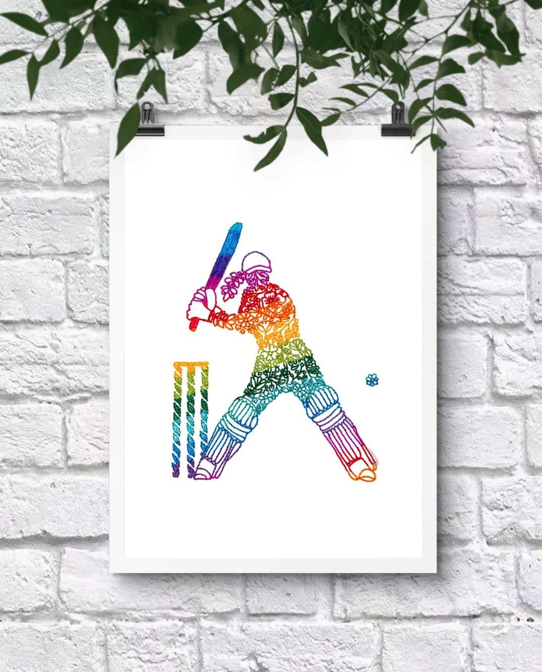 Cricket Player Woman, Cricket Art Print, Cricket Player Print ...