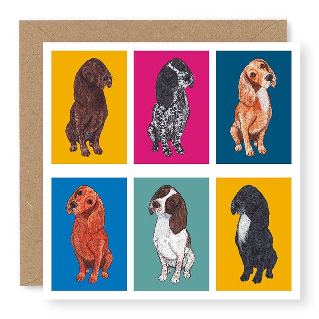 Cocker Spaniel Card, Cute Cocker Spaniel Birthday Card, Cocker Spaniel Greeting Card, Dog Art ...