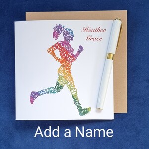 Running Greeting Card, Running Birthday Card, Female Running Card ...