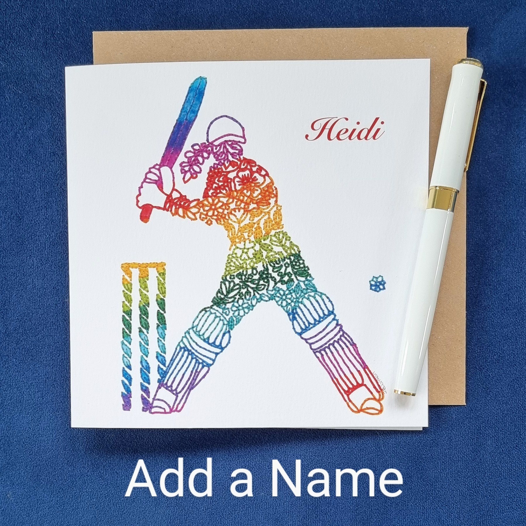 Cricket Player Woman, Cricket Birthday Card, Cricket Player Card ...