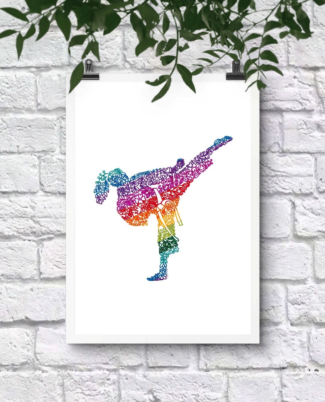 Female Martial Arts Print, Karate Print, Taekwondo, Jiu Jitsu, Kick ...