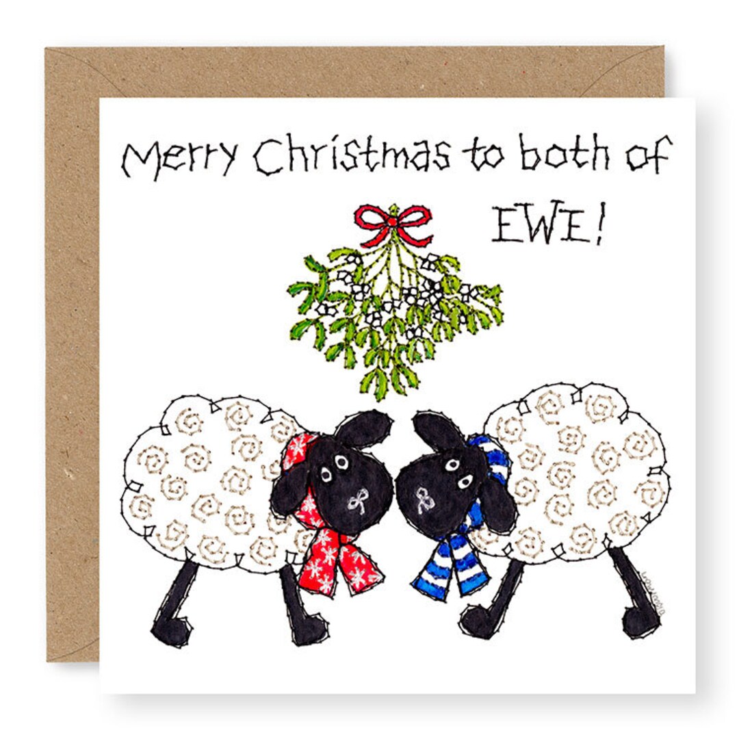 Christmas Card for Couples, Christmas Sheep Card, Funny Christmas Card ...