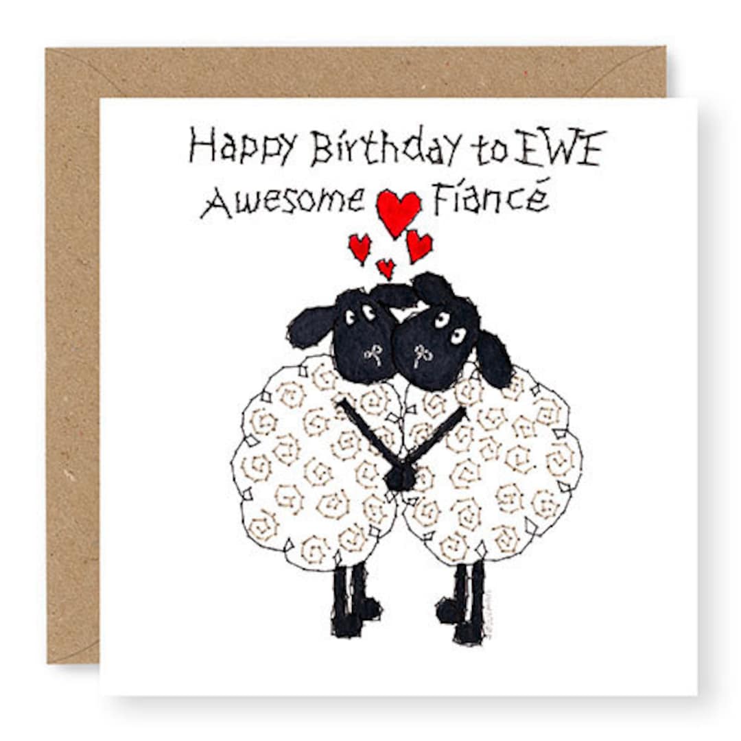 Birthday Card for Fiance, Sheep Card, Fun Sheep Birthday Card ...