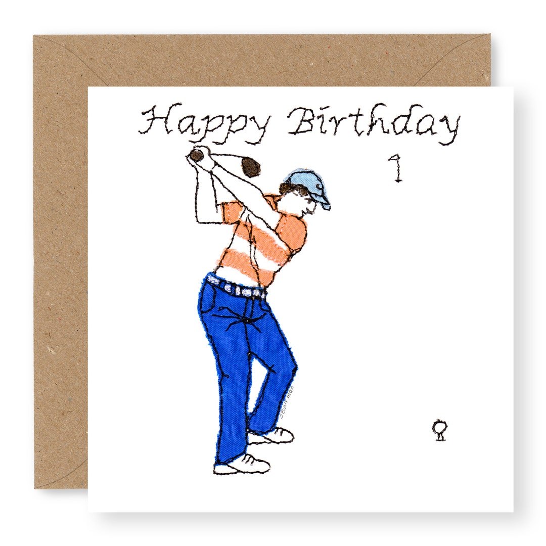 Golf Birthday Card, Golf Card, Golfer Card, Printed From Original Free ...