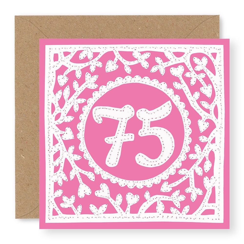 75th Birthday Card, Women's Age 75 Birthday Card, Men's Age 75 Birthday ...