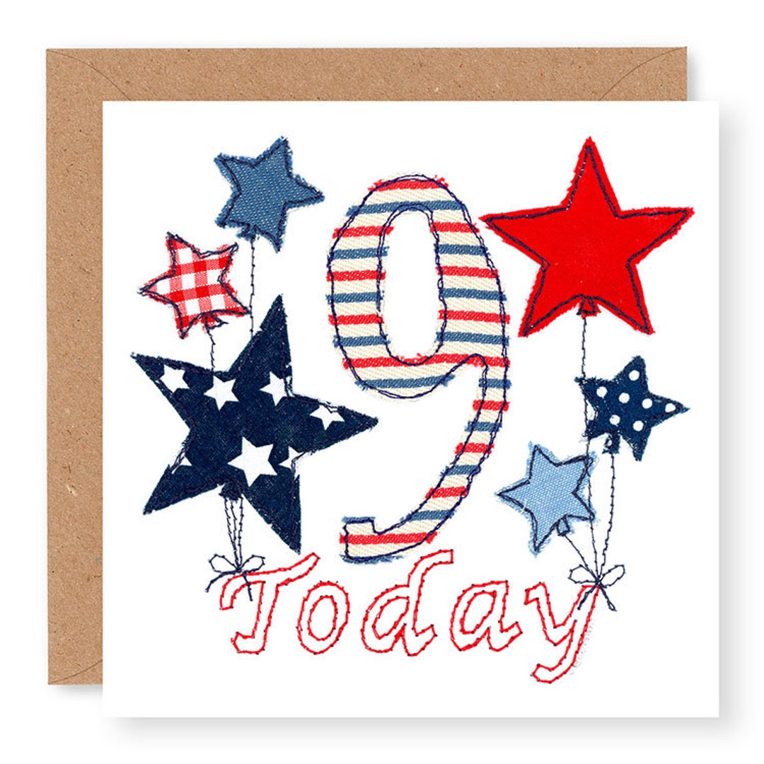 Age 9 Birthday Card for Boys, 9th Birthday Card, Printed From Original ...