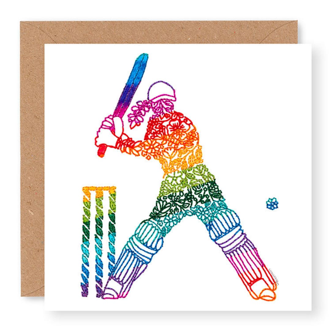 Cricket Player Woman, Cricket Birthday Card, Cricket Player Card ...