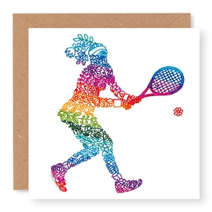 Tennis Card, Tennis Birthday Card, Tennis Player Card, Tennis Girl ...