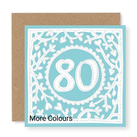 80th Birthday Card Womens Age 80 Birthday Card Etsy