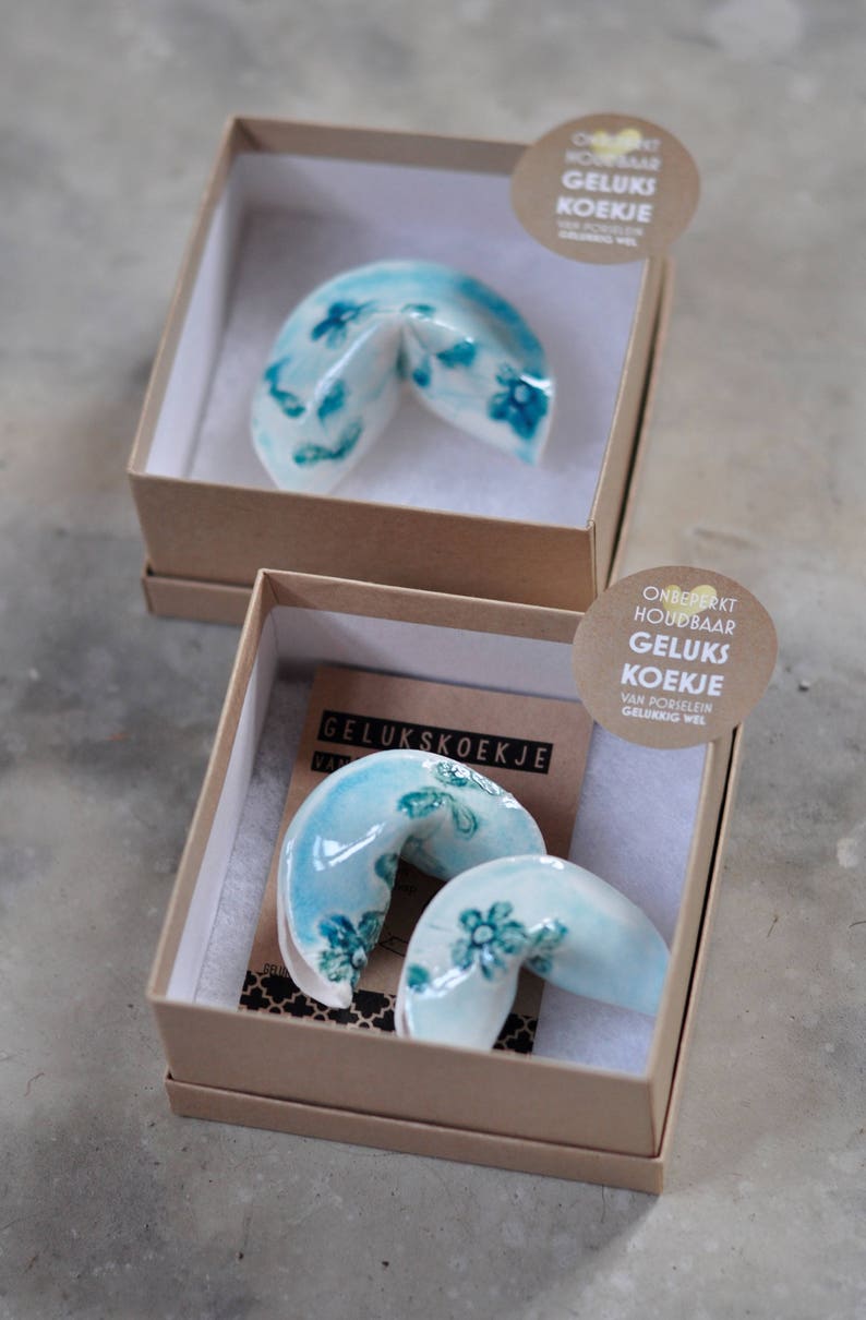 Fortune Cookies / Porcelain Fortune Cookies in Gift Box - Etsy