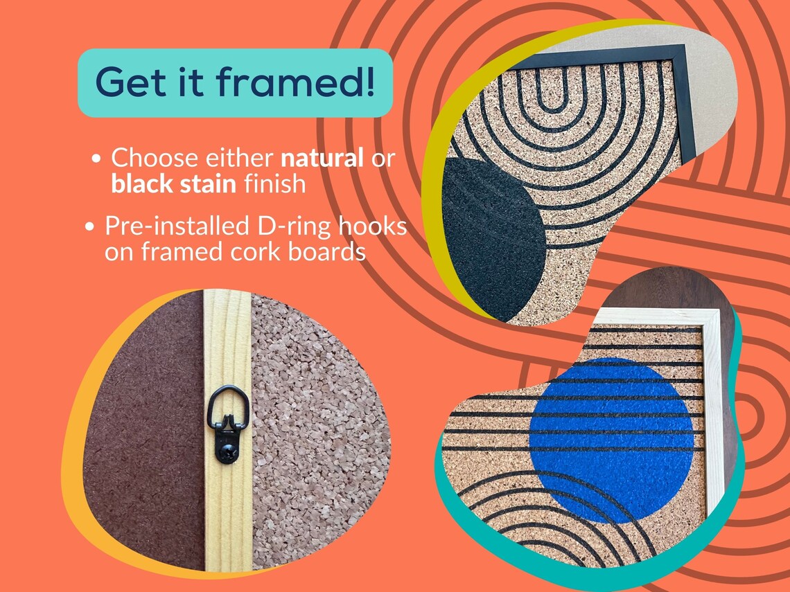 Decorative Cork Board 24x36 Inch Pin Board, Bulletin Board, School ...