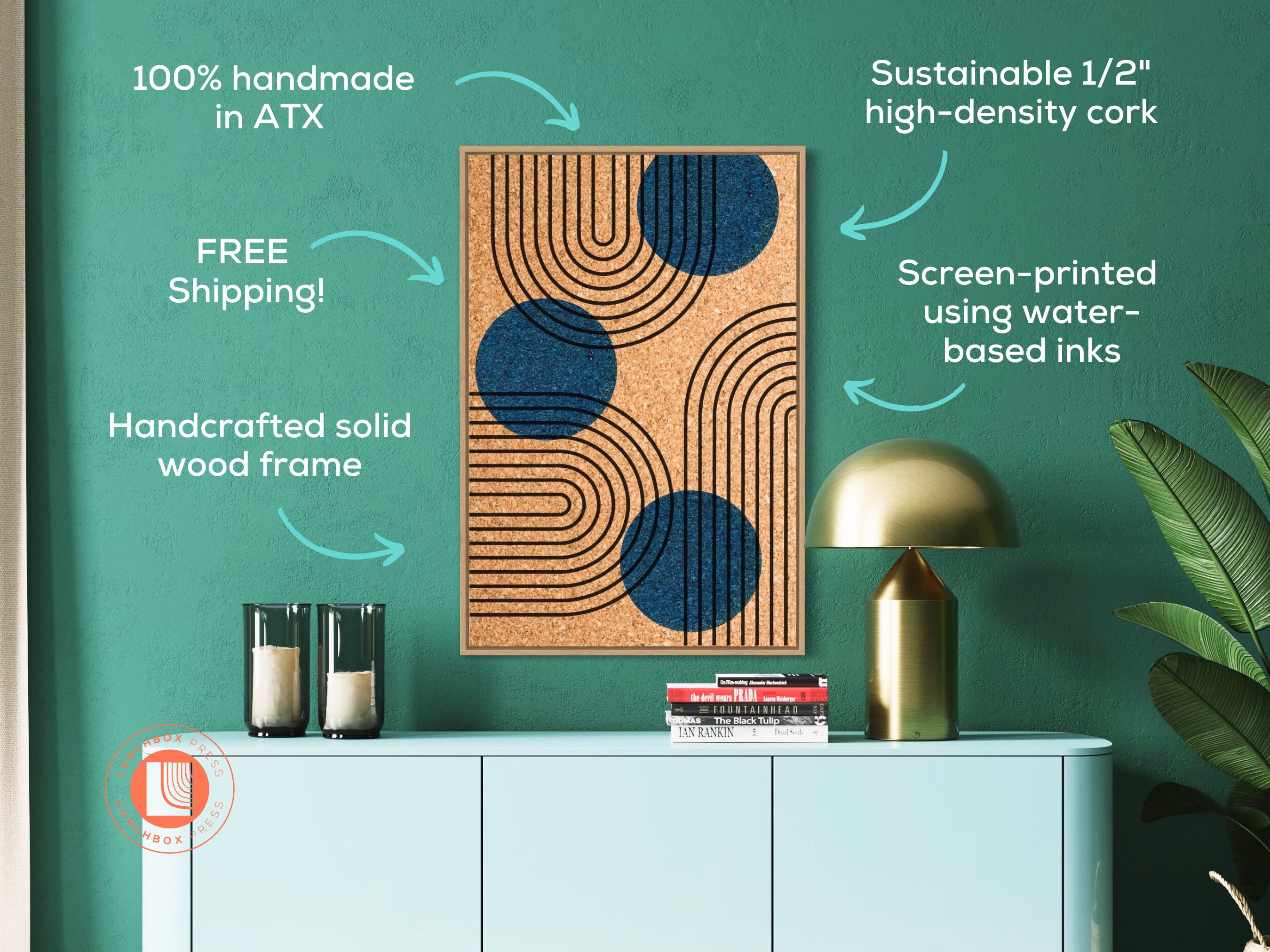 Decorative Cork Board 18x24 Inch | Pin Board, Bulletin Board, Memoboard ...