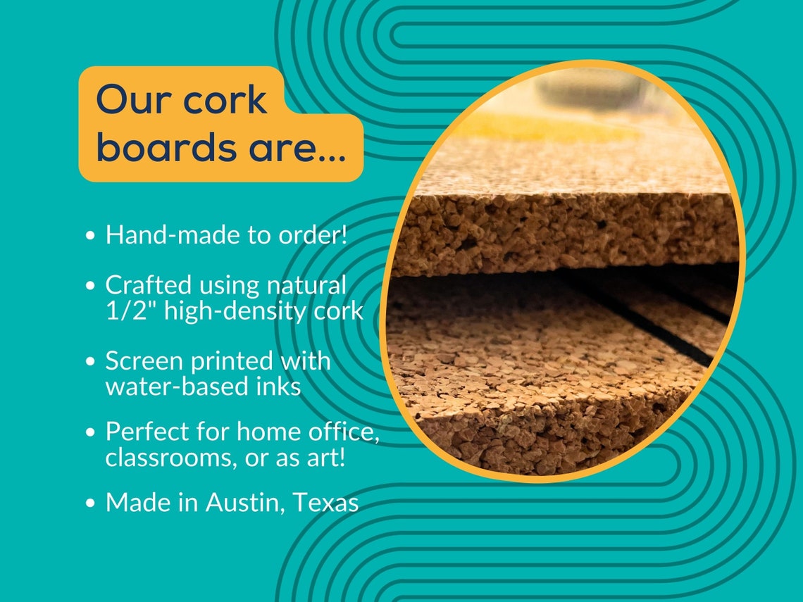 Decorative Cork Board 24x36 Inch Pin Board, Bulletin Board, School ...