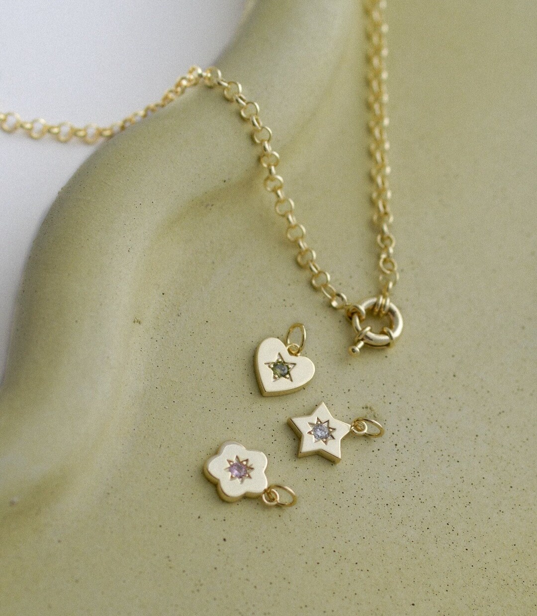 Retro Multi-charm Chunky Chain Necklace - Etsy