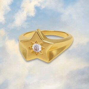 Shooting Star Signet Ring - Etsy