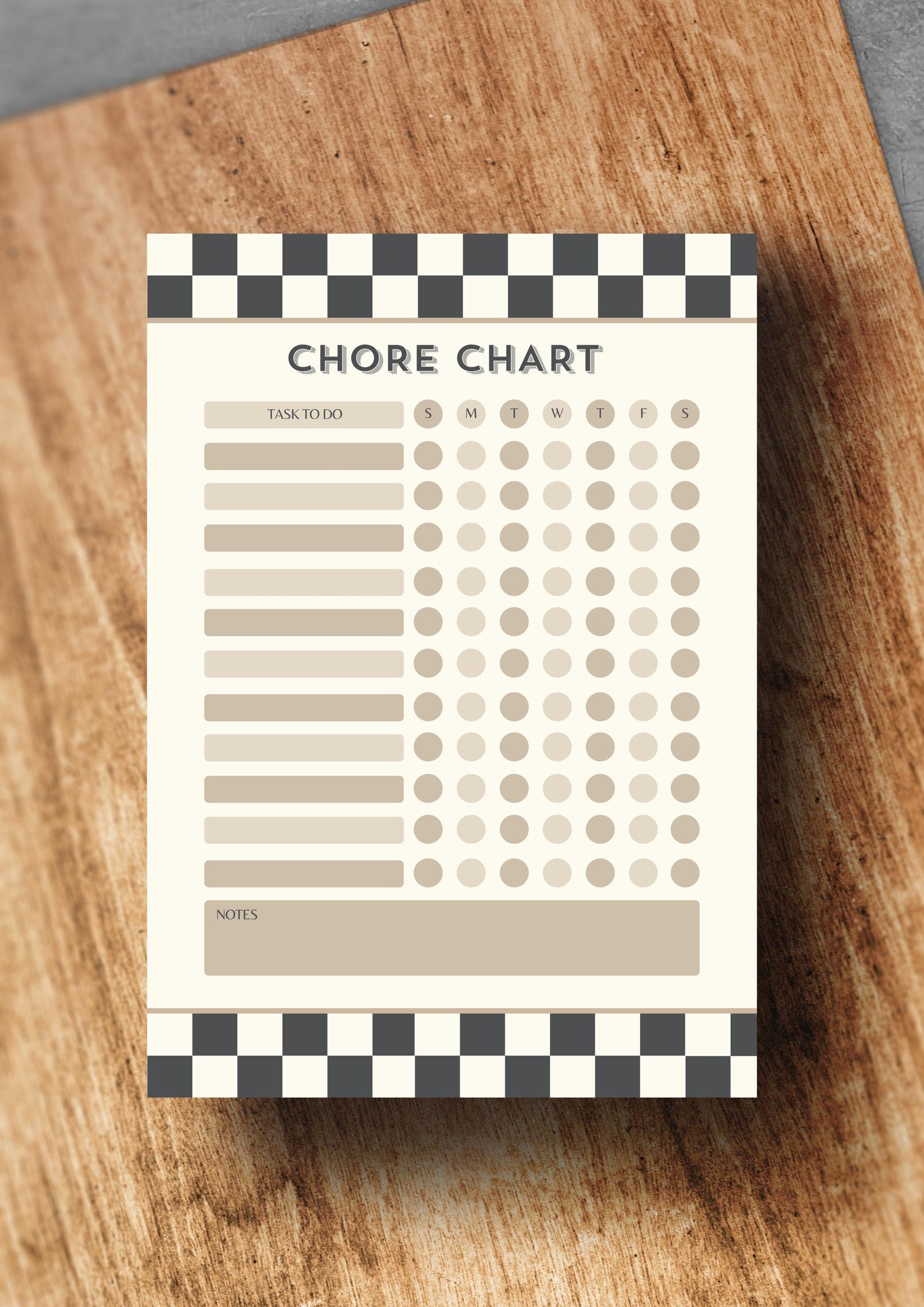 Neutral Chore Chart, Adult Organization, Digital Download Trendy Chores ...