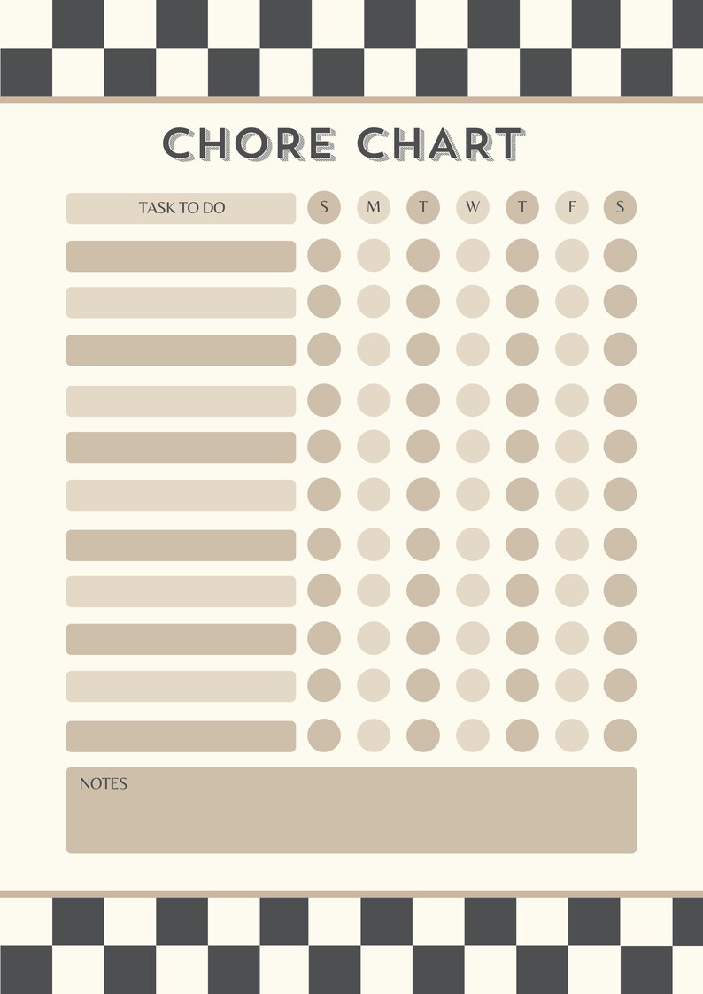 Neutral Chore Chart, Adult Organization, Digital Download Trendy Chores ...