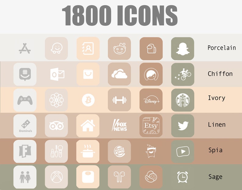 1800 High Resolution Ios Icons Pack Mega Bundle Iphone IOS | Etsy