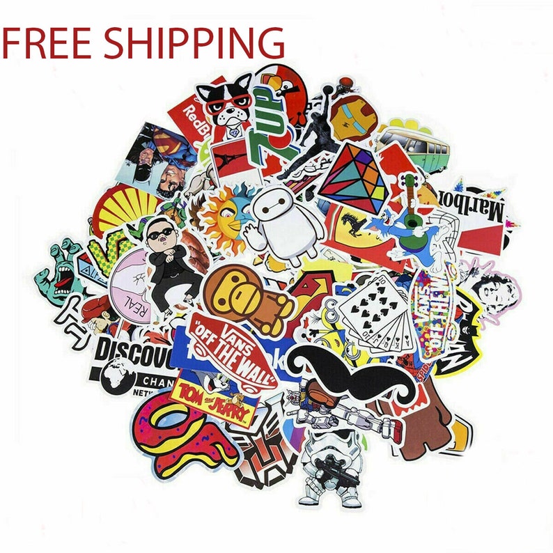 Random Decal Vinyl Stickers Cool Brand Logo Laptop Bike Luggage Car ...