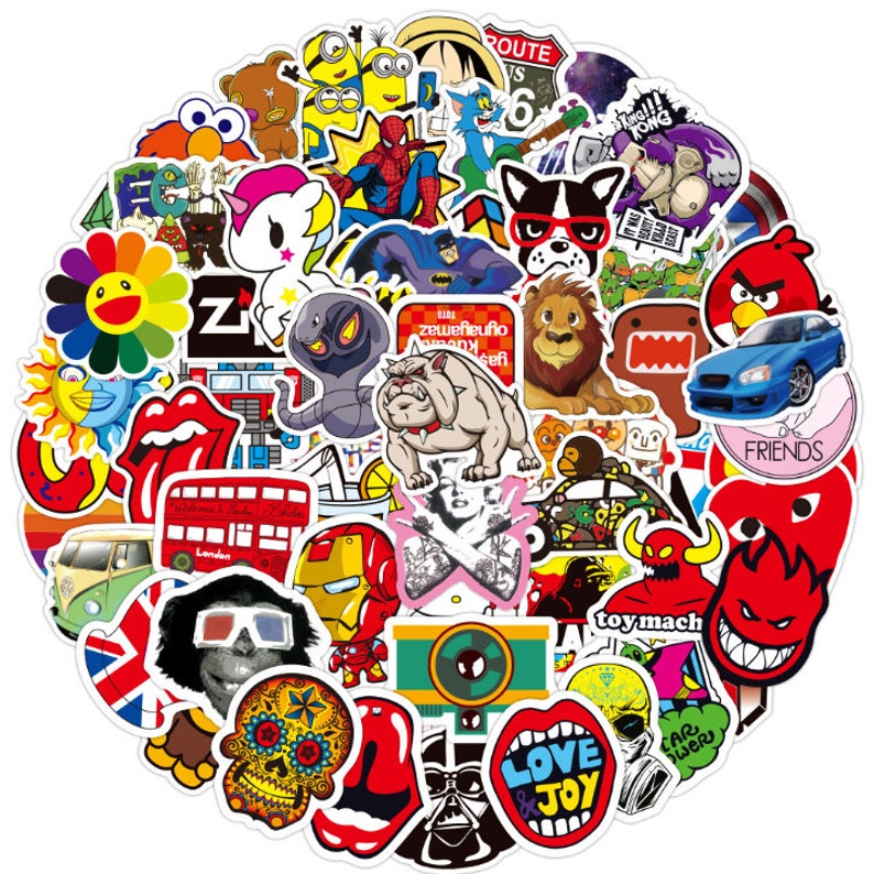 Random Decal Vinyl Stickers Cool Brand Logo Laptop Bike Luggage Car ...