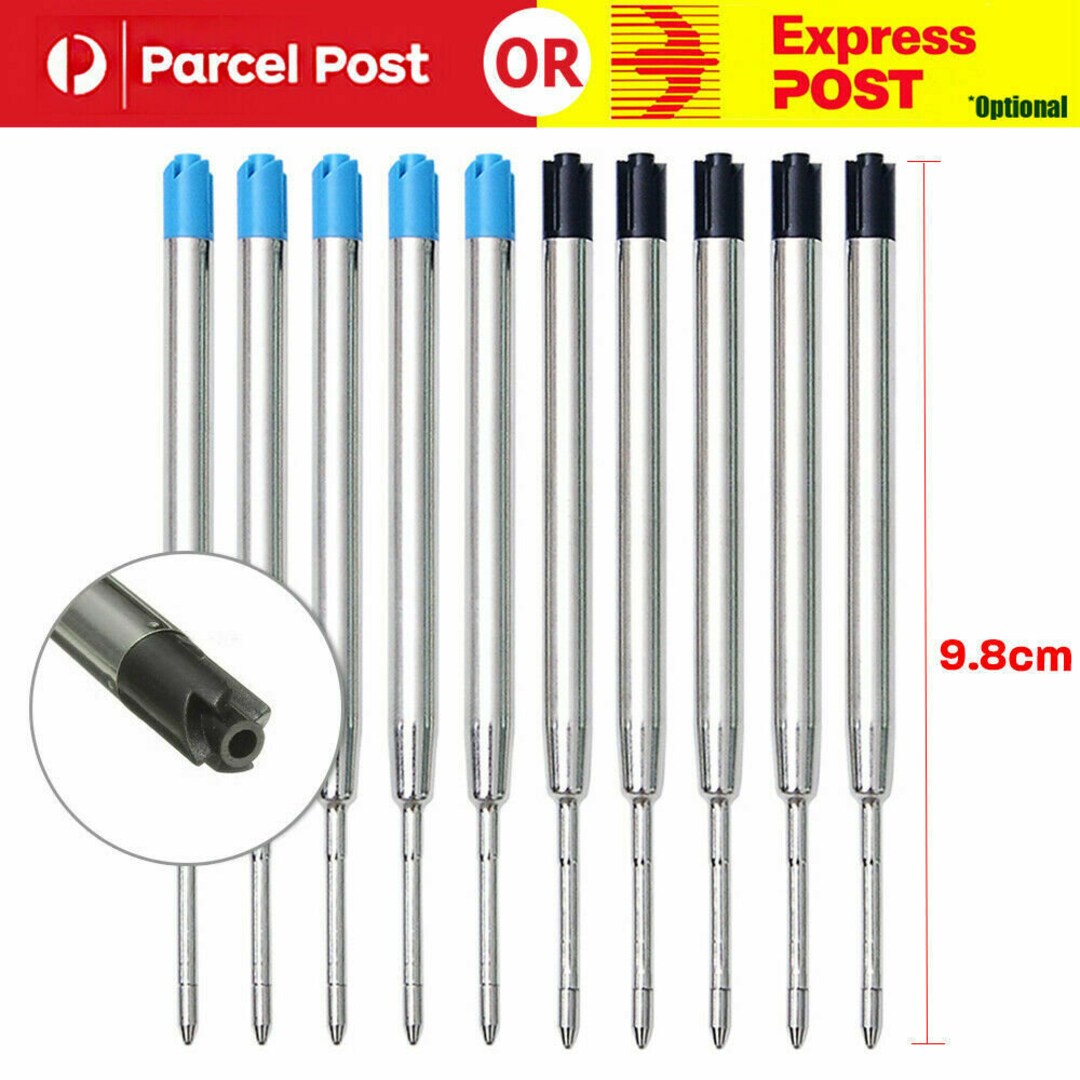 Black / Blue Ink Refills 1mm Compatible With Parker Pens Ball Point ...
