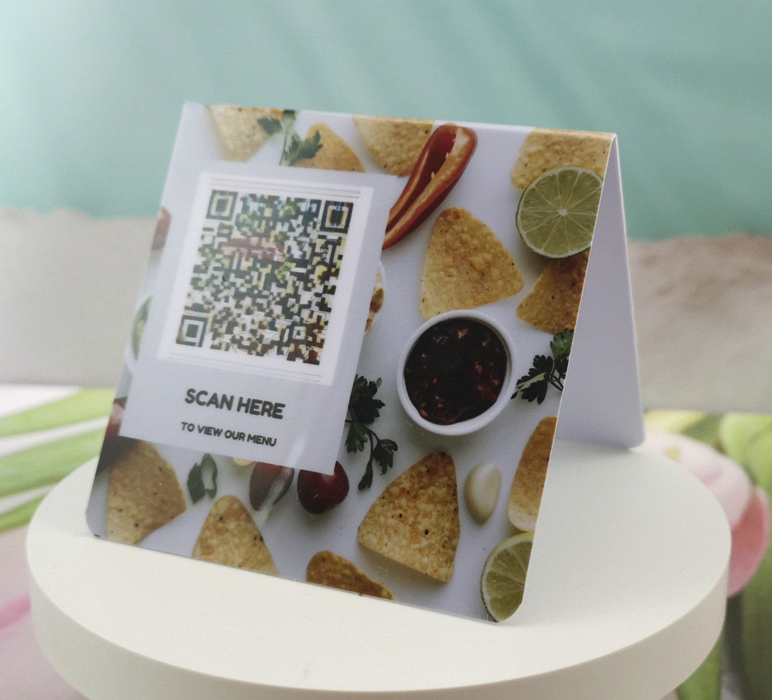 QR Code Menu Stand Table Tent Tabletop Sign Touchless Easy Wipe Connect ...