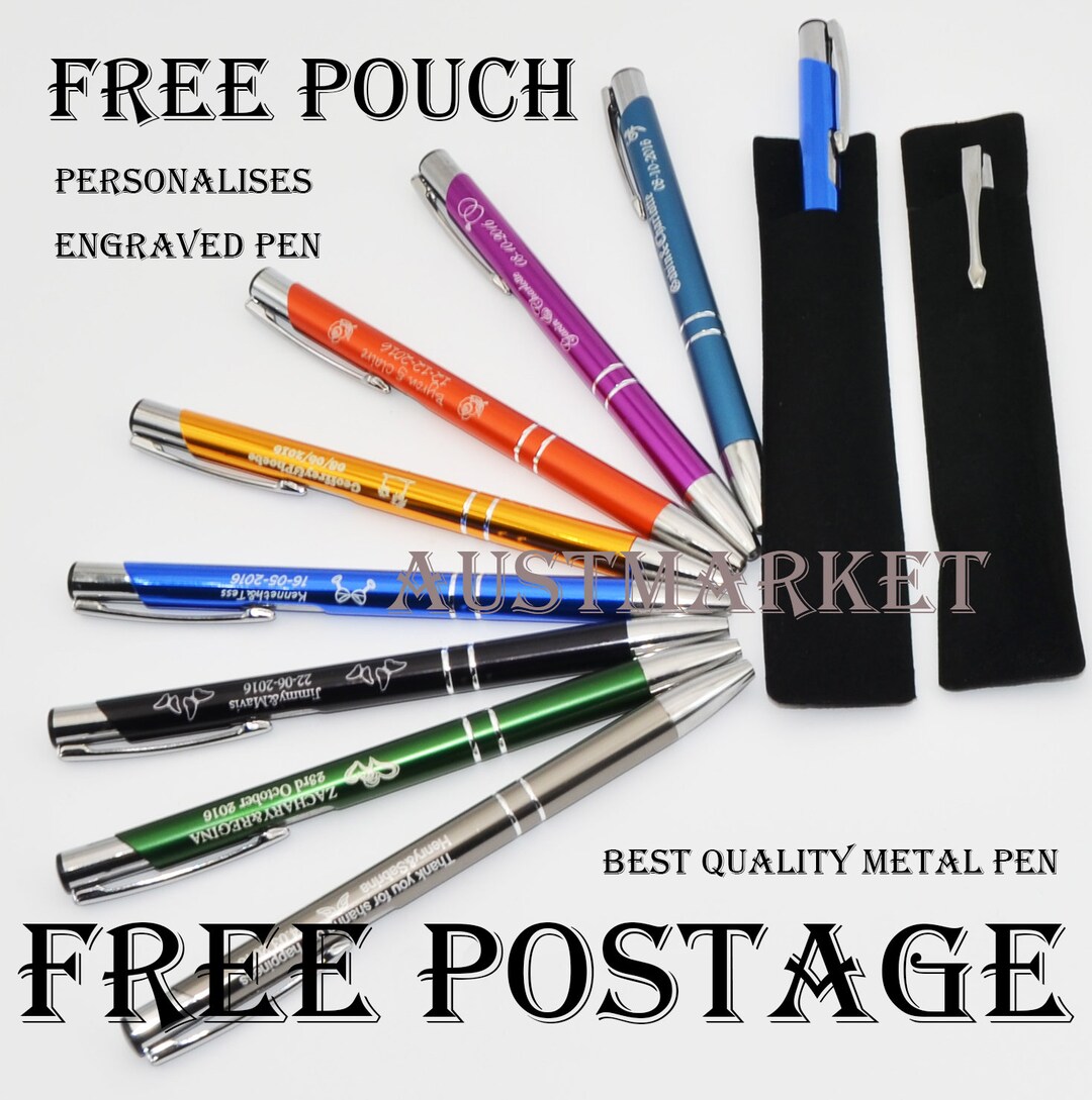 Custom Engraved Personalized Metal Pens Wedding School Gift Business ...