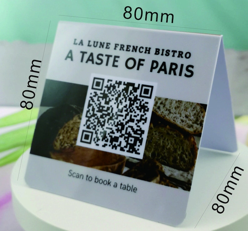QR Code Menu Stand Table Tent Tabletop Sign Touchless Easy Wipe Connect ...