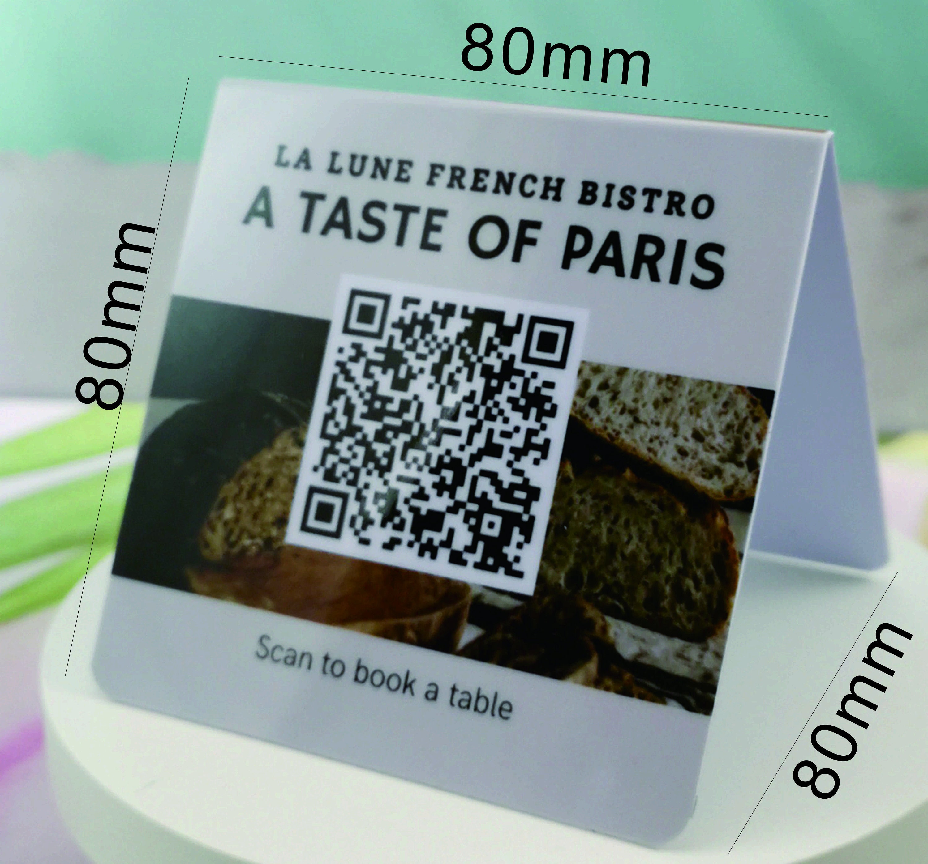 QR Code Menu Stand Table Tent Tabletop Sign Touchless Easy Wipe Connect ...