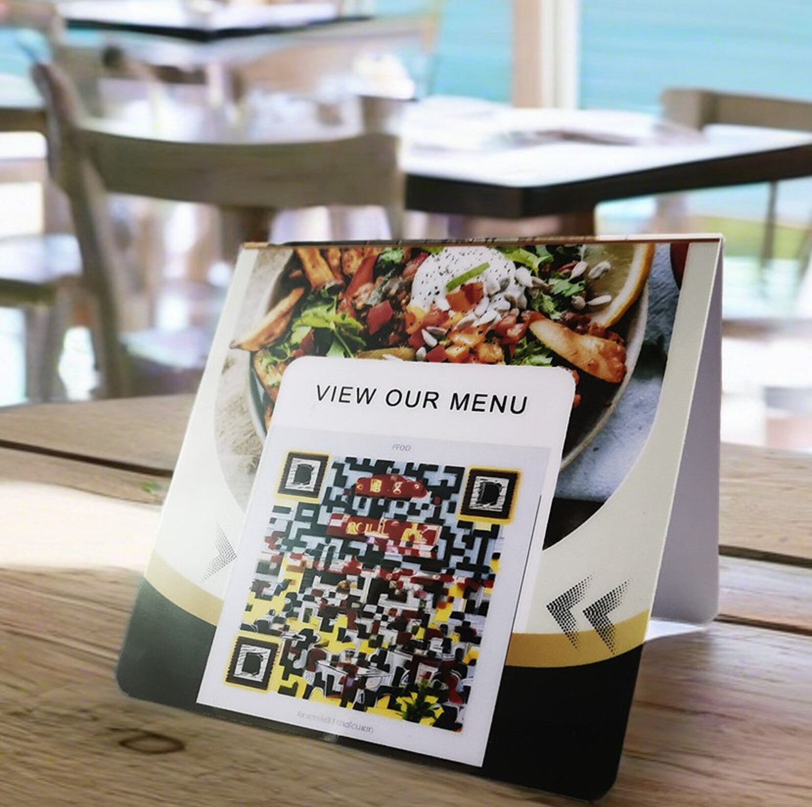 QR Code Menu Stand Table Tent Tabletop Sign Touchless Easy Wipe Connect ...