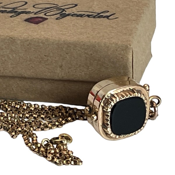 Antique Onyx Chain Necklace - Etsy