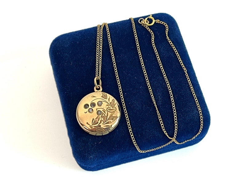 Antique Gold Filled Round Locket Necklace RBM Little - Etsy