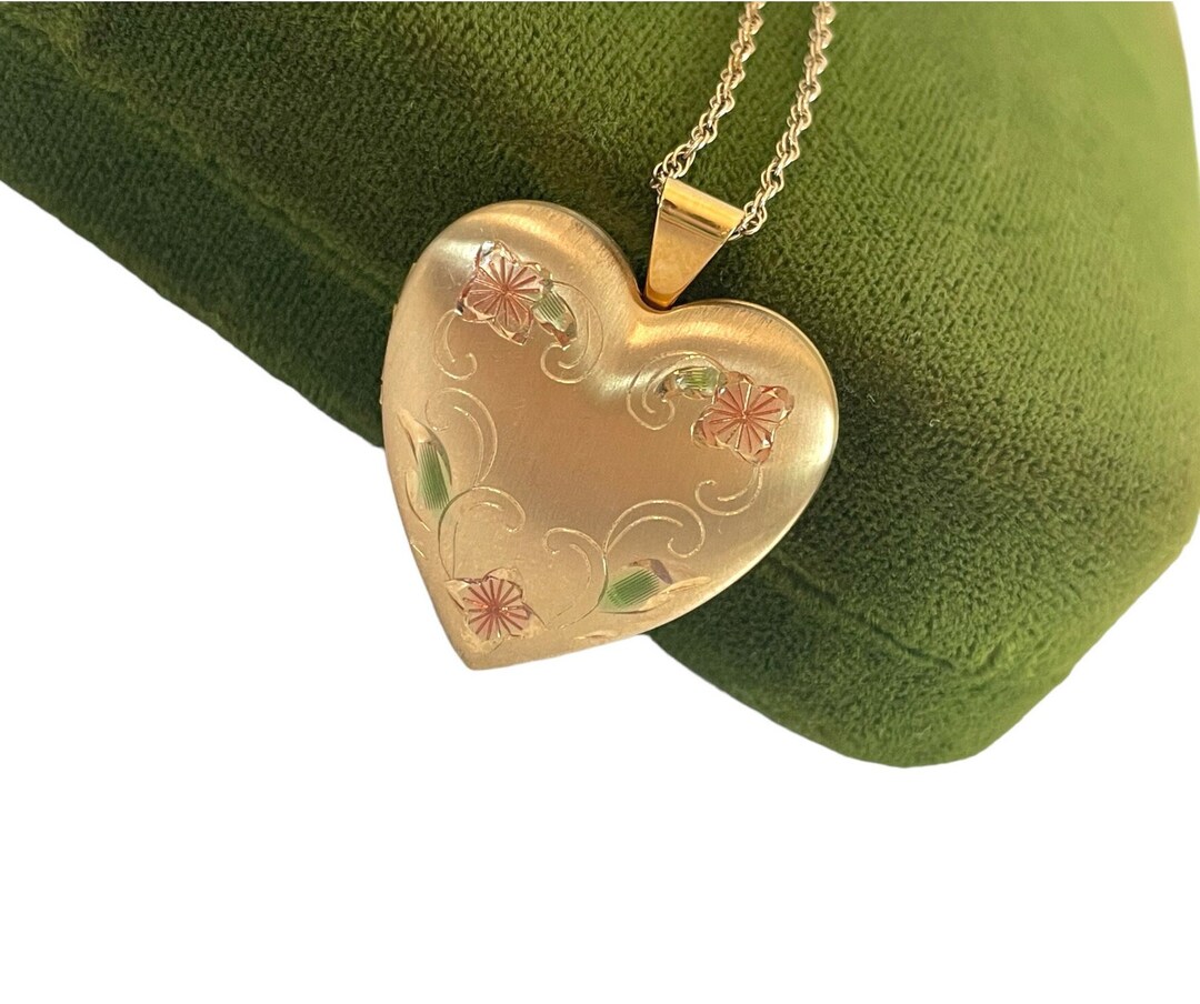 Vintage 14K Gold Filled Heart Locket Necklace 14K GF Hallmark PPC ...
