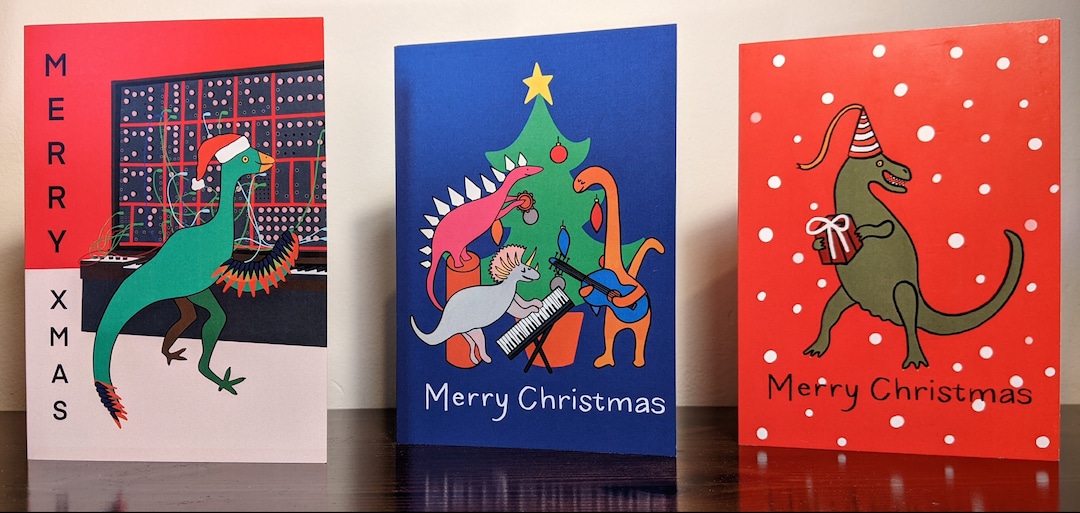 Dinosaur Christmas Cards X 20 - Etsy