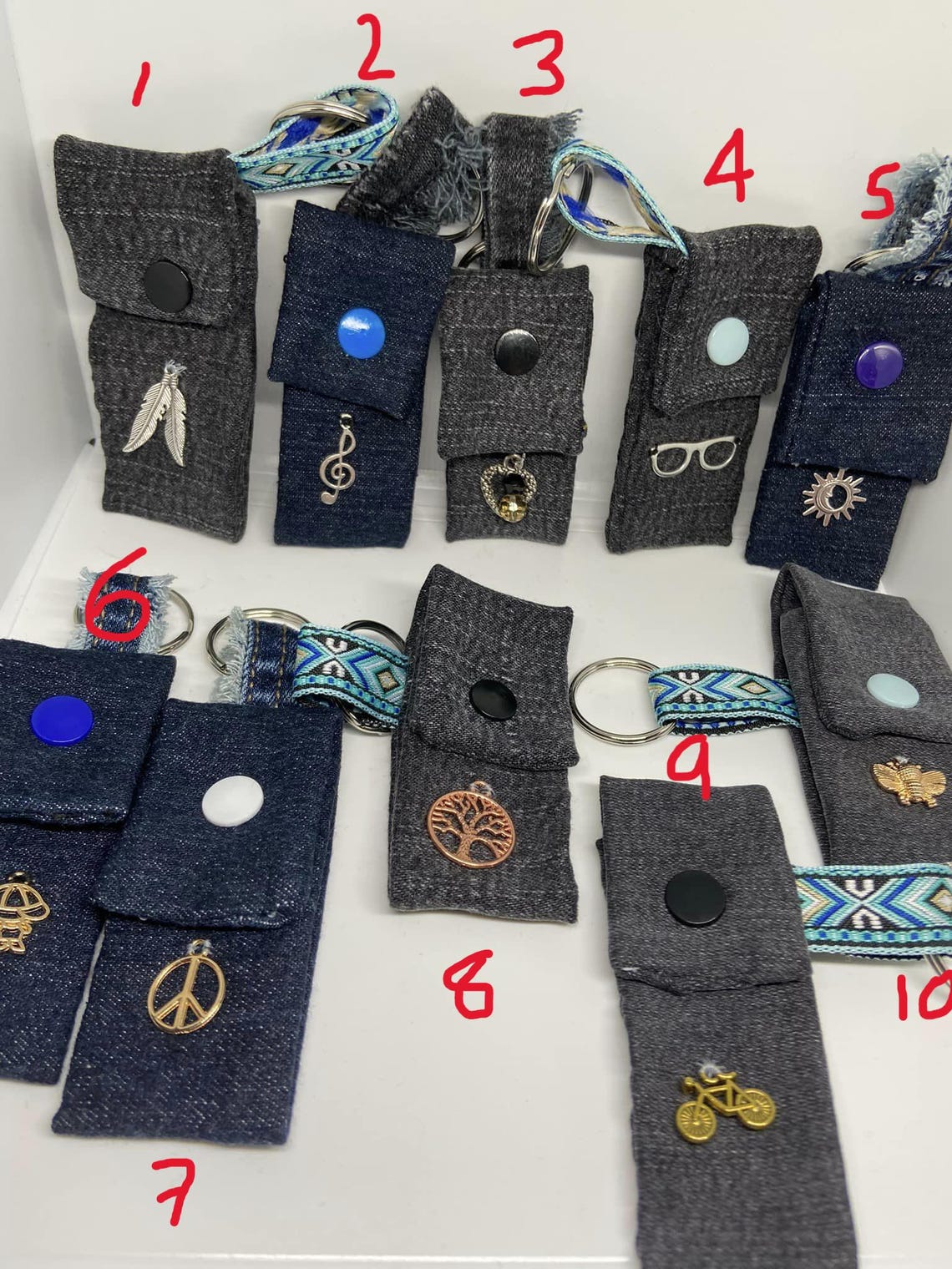 Upcycled Denim Chapstick Holder Key Ring - Etsy