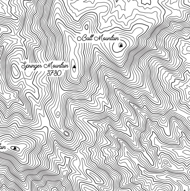 Springer Mountain Georgia Appalachian Trail Topographic Map - Etsy