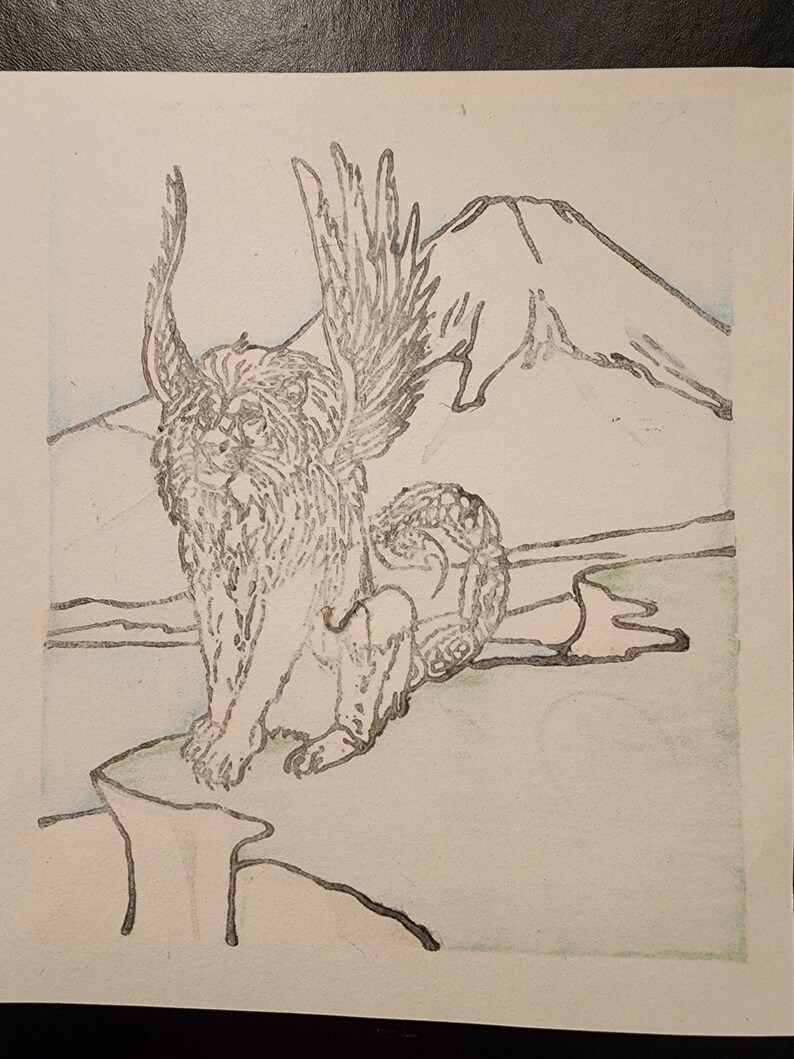 Manticore Original Japanese Moku-hanga Woodblock Print by Robert Viana ...