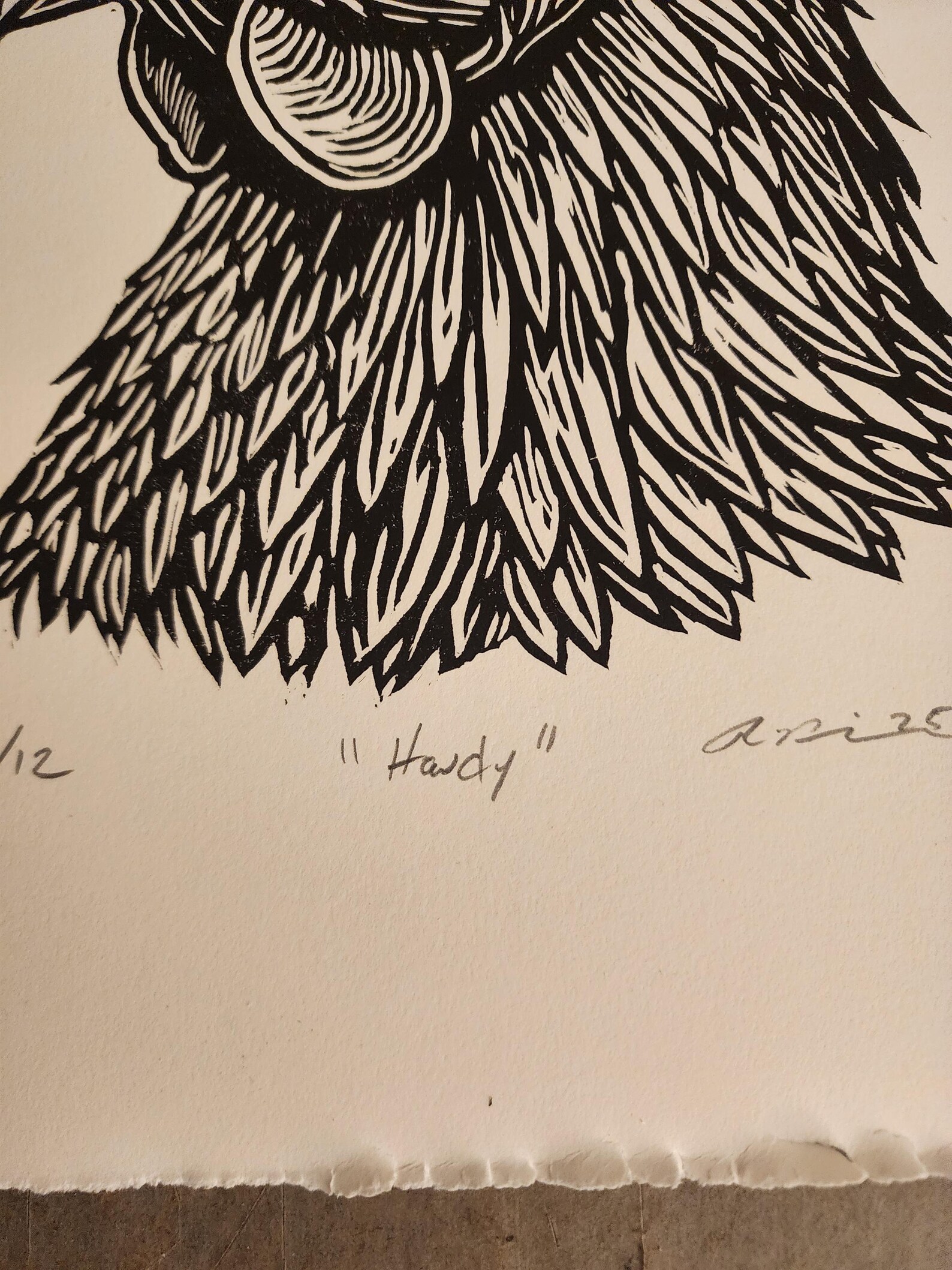 Linocut Hand Pulled Print Chicken Cowboy Titled "howdy" Unframed - Etsy