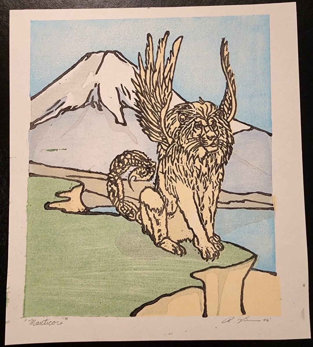 Manticore Original Japanese Moku-hanga Woodblock Print by Robert Viana ...