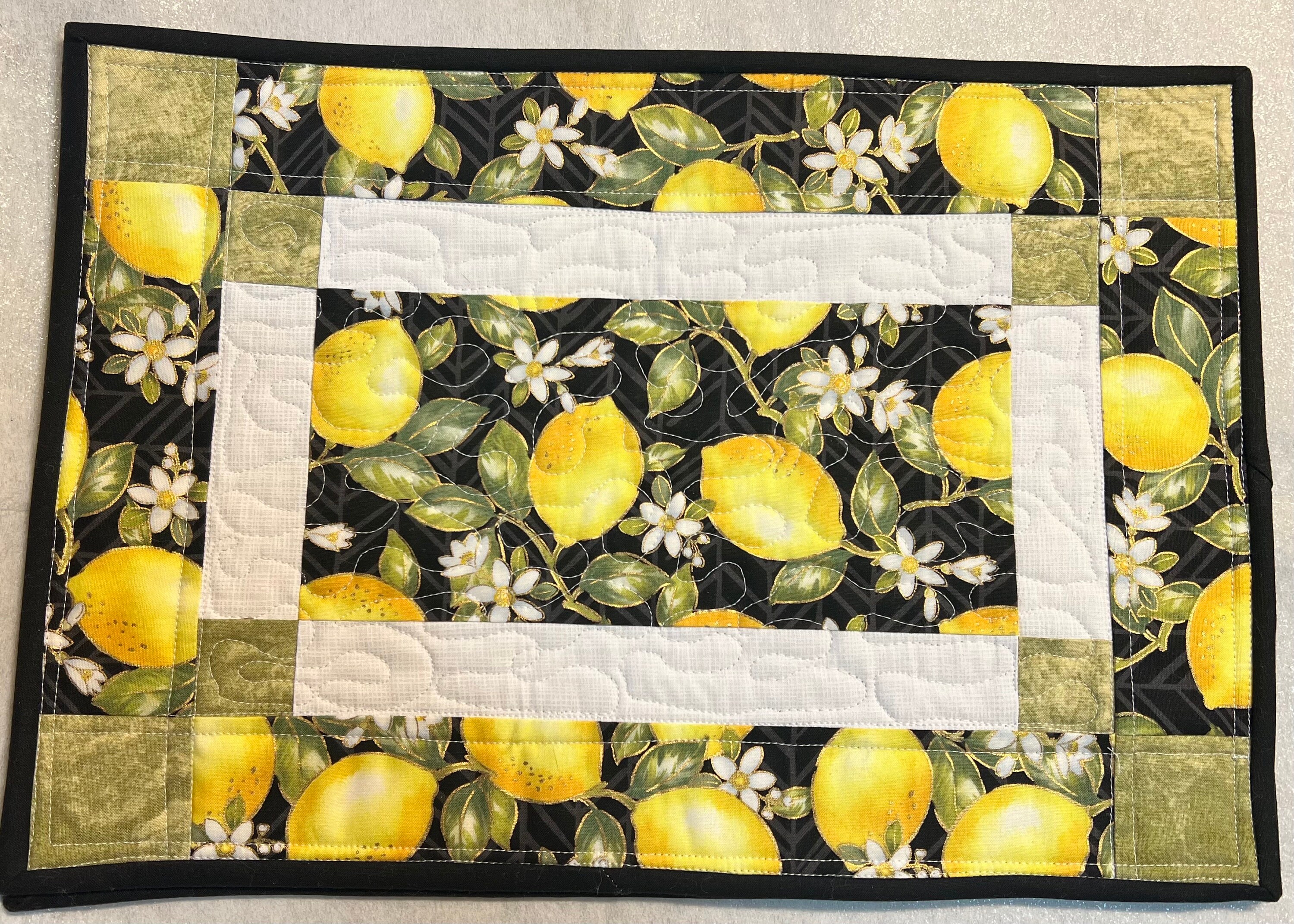 Quilted Lemon Placemat, Handmade Lemon Placemat, Kitchen Table ...